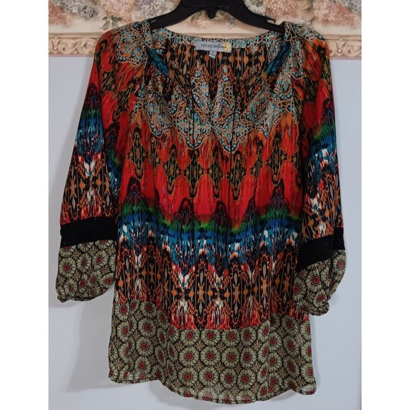 figueroa & flower | Tops | Figueroa Flower Large Colorful Art To Wear ...